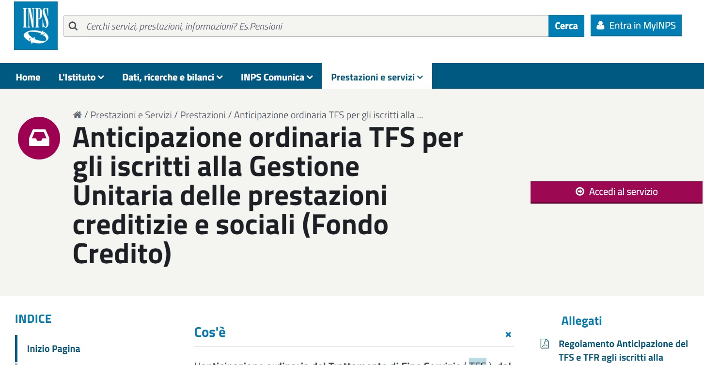 Nuovo anticipo TFR e TFS Inps | istruzioni per richiederlo dal 1° febbraio Nuovo anticipo TFR e TFS Inps | istruzioni per richiederlo dal 1° febbraio