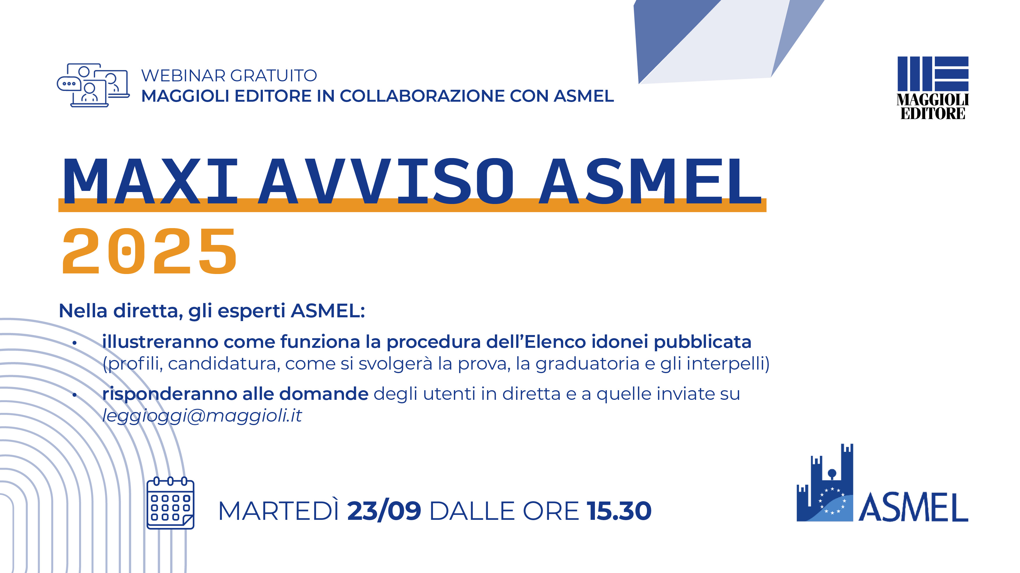 Concorso ASMEL 2025: domande al via per i 37 elenchi di idonei | LeggiOggi